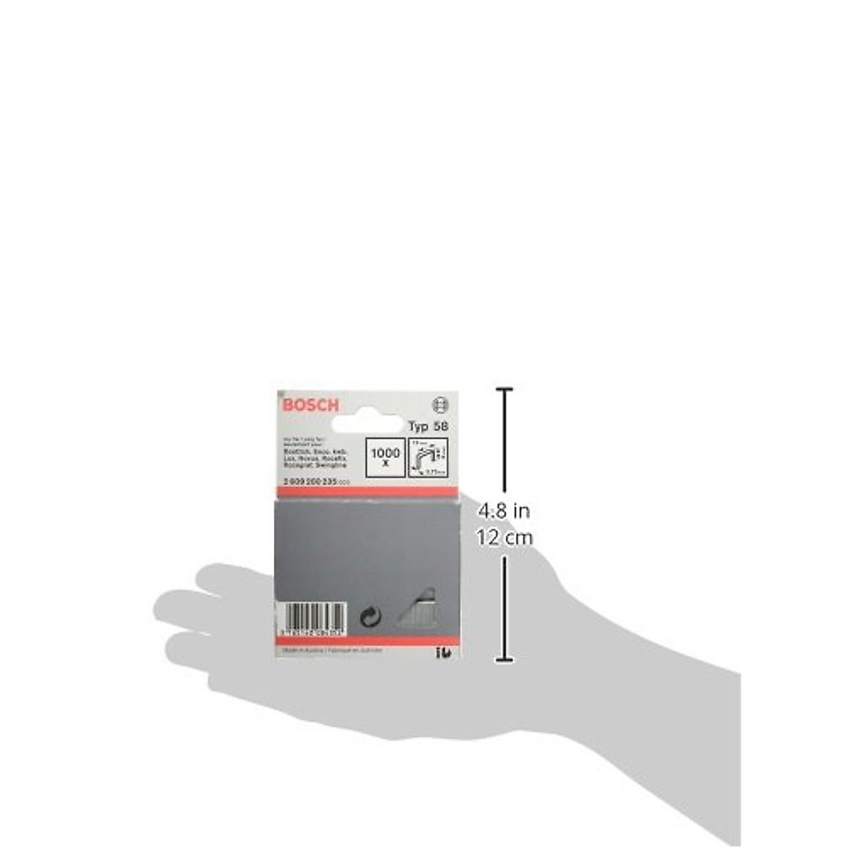 Bosch 2609200235 Fine Wire Staple 8x13mm 1000 Pcs