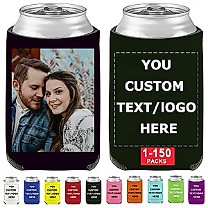 Custom Can Sleeve Beer Coolers Bulk Personalized Can Cooler With Photo Logo Customized Insulated Beverage Bottle Holder for Party Weddings Fishing Picnics