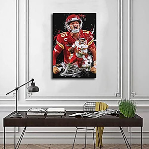 ChicReed Patrick Mahomes Poster Football Picture Canvas Poster Bedroom Decor Sports Landscape Office Room Decor Gift Unframe: 16x24inch(40x60cm)
