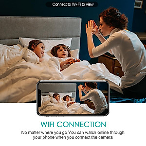 Pelay Hidden Camera Detector with Wall Clock, Wireless 1080P WiFi Security Mini Nanny Camera Motion Detection for Home Surveillance, No Audio Function, Only Video Cameras
