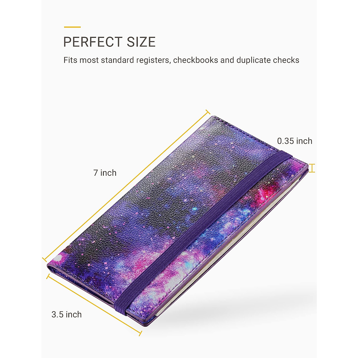 Zreal Checkbook Cover for Men & Women, Premium Vegan Leather Checkbook Holder Slim Wallets for Top & Side Tear Duplicate Checks with RFID Blocking (Starry)