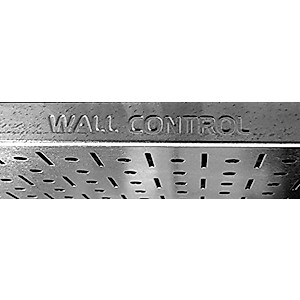 Wall Control Power Tool Storage Organizer Kit Cordless Drill Holder Charging Station Rack 16” x 32” Metal Pegboard Organization System (Metallic Pegboard)