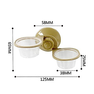 balacoo Pet Feeder Fixed Type Reptile Feeder Safety Hanging Food Feeder Bowl Basin Feeder for Chameleon Tortoise Gecko Iguana Lizard (Double Bowl) Pet Food