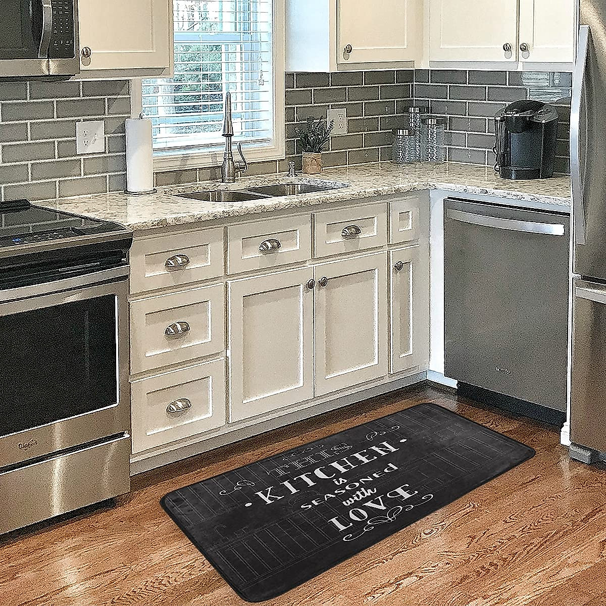 This Kitchen is Seasoned with Love Kitchen Rug Laundry Room Mat Farmhouse Decor Floor Runner Rug Bedroom Porch Doormat 39x20in
