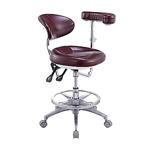 Luxury Dentist's Doctor's Deluxe Mobile Saddle Chair Medical PU Leather Assistant Doctor Stools