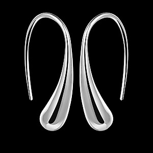 NABTYJC Fashion Classic Sterling Silver Thread Drop Earrings,Teardrop Back Earrings (White/1 Pair) …