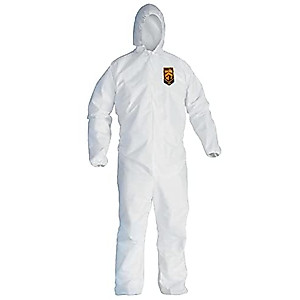 KLEENGUARD Kimberly Clark A40 Liquid and Particle Protection Coveralls (Large), 1 CT White…