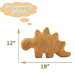 NXCHIZS Dino Nugget Pillow Plush, Funny Chicken Nugget Plushie Birthday Gift, Dino Decorative Throw Pillow for Kids Room Decor, Dinosaur Stuffed Animal Idea Birthday Gift for Teens Kids and Adult