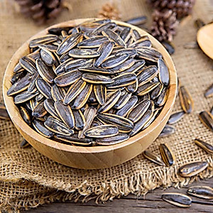 Sunflower Seeds - Mammoth Grey-Stripe - 5 Pounds - Yellow Flower Seeds, Heirloom Seed Attracts Bees, Attracts Butterflies, Attracts Pollinators, Easy to Grow & Maintain, Edible, Cut Flower Garden