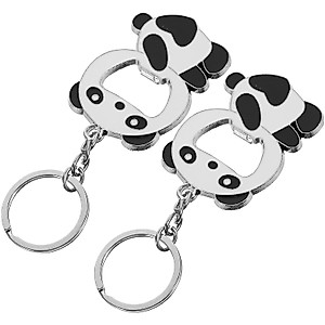 BESTOYARD 2PCS Panda Bottle Opener Keychain Cute Chinese Panda Beer Beverage Bottle Opener Key Ring Novelty Animal Bottle Opener for Women and Men Gift