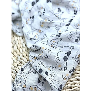 Ultra Soft Bamboo Muslin Swaddle Blankets Premium Receiving Blanket for Boys & Girls Luxurious Soft and Silky 47" x 47" Pig Blanket (Pig)