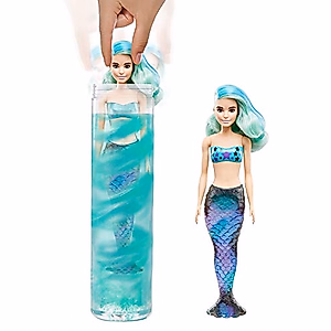 Barbie Color Reveal Doll & Accessories, 7 Surprises Including Mermaid Tail & Color-Change Hair & Face (Styles May Vary)