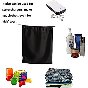 Nevenka Dust-Proof Breathable Drawstring Storage Bag for Travel Multi-functional Organizer Bag for Clothes Shoes Sport Bags Thin Blanket (6, Black)