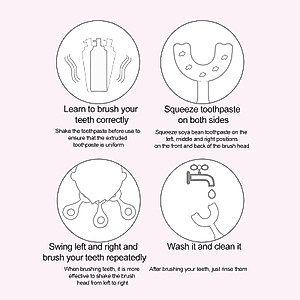 Kids U-Shaped Toothbrush 4Pcs, Children Manual Toothbrush, Food Grade Soft Silicone Brush Head, Baby Portable Silicone Whitening Massage Toothbrush, 360° Oral Cleaning Tools for Children (Aged 2-6)