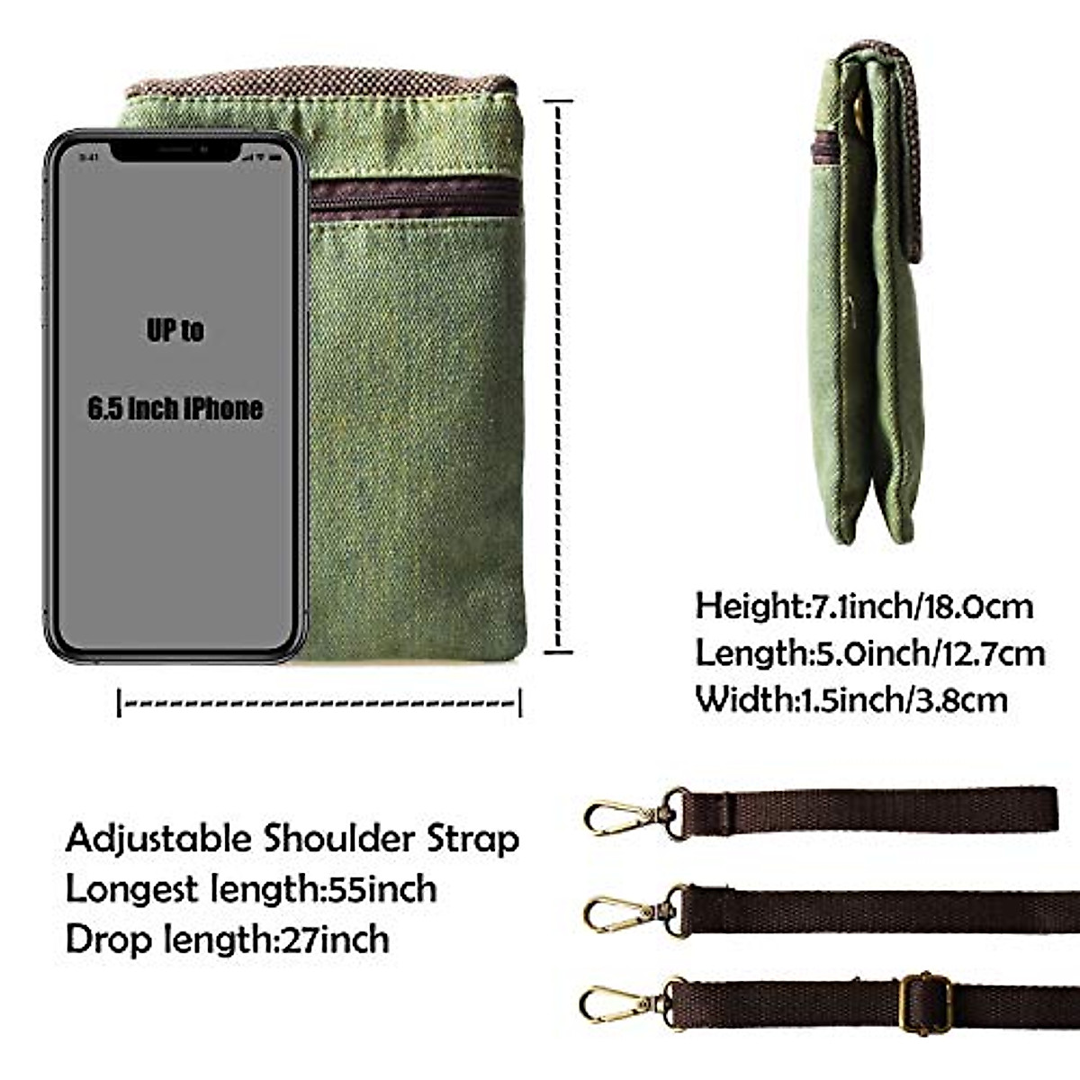 LassZone Women Small Crossbody Purse Cell Phone Pouch Coin Wallet Handbag Mini Tote Shoulder Bag for Smartphone