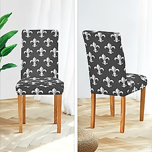 Mardi Gras Dining Chair Covers Set of 2 Spandex Stretch Dining Chair Slipcover for Dining Room Hotel Banquet