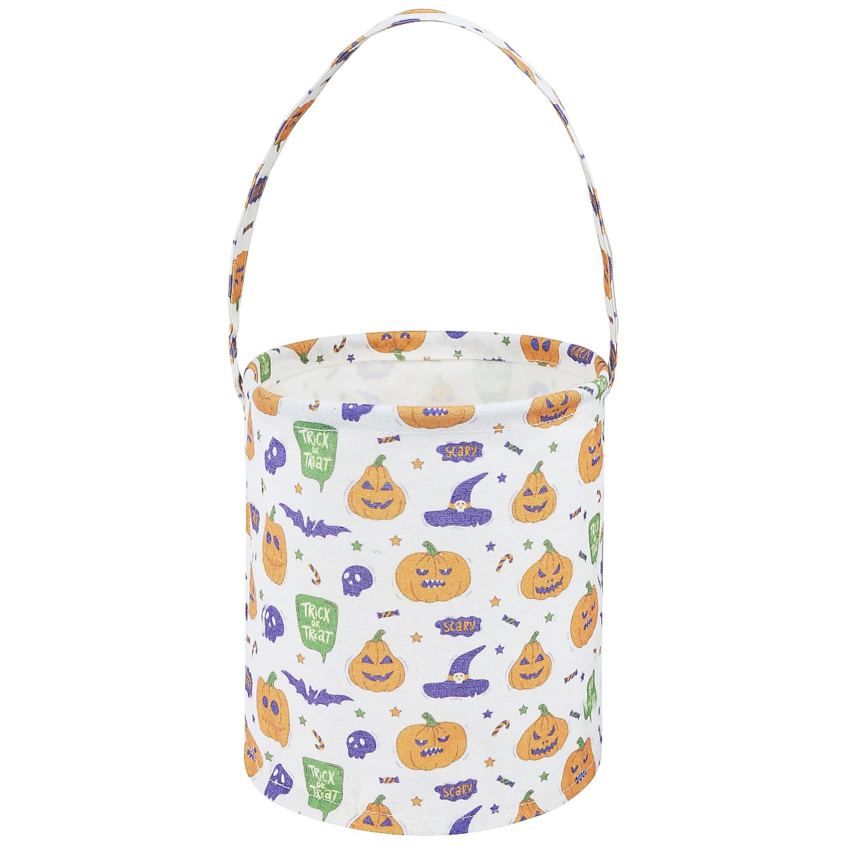 DDBASKET Halloween Bucket Halloween Trick or Treat Candy Bucket Pumpkin Pattern Halloween Party Tote Bags Gift Basket Goody Bucket for Kids Halloween Party Supplies(Spooky Pumpkin)