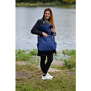 Dream Embroidery PERSONALIZED Large Diaper Bag Messenger Bag Baby Shoulder Bag Monogram (Blue)