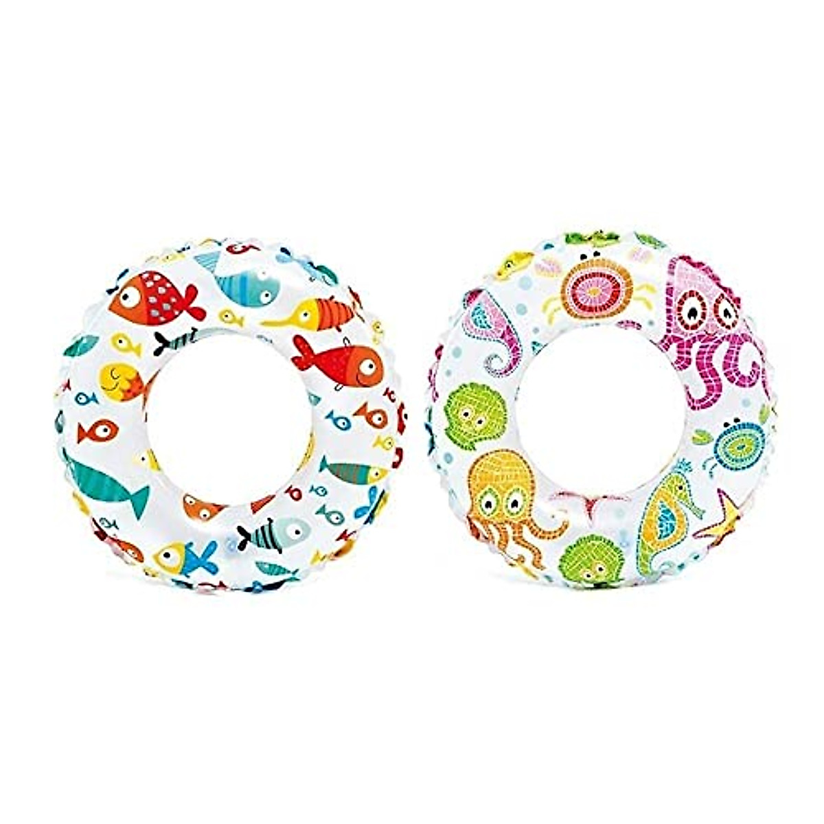 Intex - Recreation Lively Print Swim Ring, Summer Fun (Pack of 2 Assorted)