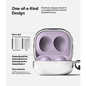 Ringke Hinge [Anti-Yellowing Material] Compatible with Samsung Galaxy Buds 2 Pro Case, Galaxy Buds 2, Galaxy Buds Pro, and Galaxy Buds Live, Sturdy Solid Transparent Cover for Galaxy Buds2 Pro - Clear