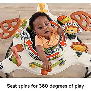 Fisher-Price Baby Bouncer Palm Paradise Jumperoo Activity Center With Music Lights Sounds And Developmental Toys