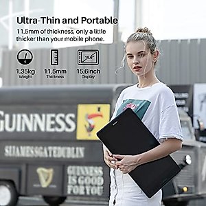 HUION KAMVAS Pro 16 Graphics Drawing Tablet with Screen Full-Laminated Tilt Battery-Free Stylus Touch Bar Adjustable Stand, Compatible with Windows, Mac and Linux, 15.6inch Pen Display Black