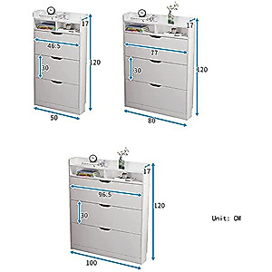 Shoe Bench Shoe Rack Organizer White Wooden Cabinet, Balcony Home Entrance Portable Pull Down Storage Cabinet 3 Tier High Capacity Storage Shoe Cabinet Space Saving