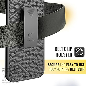 Rome Tech Holster Case with Belt Clip for Google Pixel 7 - GVU6C GQML3 - Slim Heavy Duty Shell Holster Combo - Rugged Phone Cover with Kickstand Compatible with Pixel 7 - Black