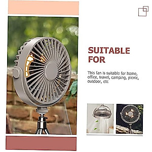 UKCOCO 1 Set Fan Small Fan Vintage Table Fan Table Stand Fan Rechargeable Fan Small Battery Fan Small Portable Fan Office Table Fan Table Cooling Fan Lovely Desk Fan Plastic Grey Office