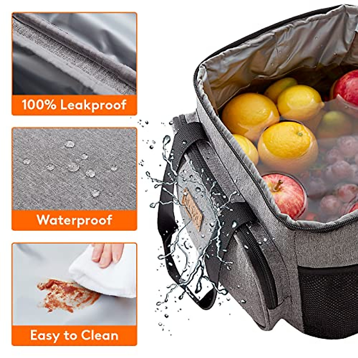 Lifewit Large Lunch Bag 24-Can (15L) Insulated Lunch Box Soft Cooler Cooling Tote for Adult Men Women, Grey