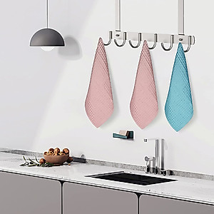 vfaejll 100% Cotton Kitchen Towels Set,Waffle Weave Kitchen Dish Cloth,Super Absorbent Kitchen Dish Towels for Drying Dishes 13x13 Inches Dish Rags for Washing Dishes 6 Pack Mixed Color,Hand Towels