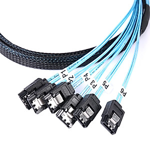 ADCAUDX SATA-III Cable:0.5M 6Pcs/Set-SATA Cable 90-Degree Right-Angle SATA-Data Cable SAS/SATA-6Gbps Cable for Server-Raid SDD HDD CD DVD Drives (1.6FT)