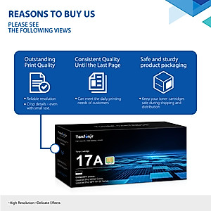 CF217A 17A Black Toner Cartridge with Chip Two Pack | 17A Black Ink Remanufactured Replacement for HP 17A Toner for Laser Pro M102a, M102w; Pro MFP M130a, M130fn, M130fw, M130nw Printer | CF217AD