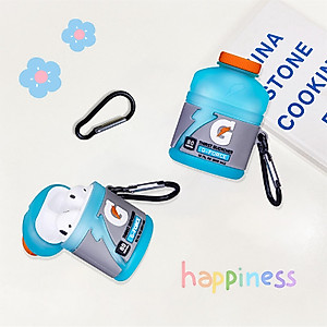 Compatible with Airpod 2/1 Silicone Case, Soft 3D Cartoon Cute Cool Design Shockproof Protective Air Pods Cover Kids Girls Women Unique Keychain Cases for Air Pods 2&1