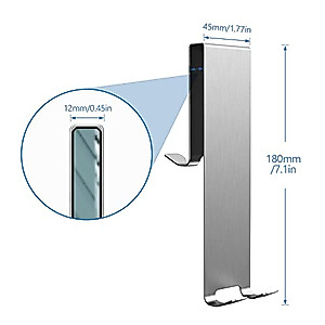 Shower Door Hooks JSVER Stainless Steel Shower Door Towel Hook, Over Door Hooks for Bathroom Frameless Glass Shower Door, Double Sided Drilling-Free Over The Shower Towel Hook (2 Pack)