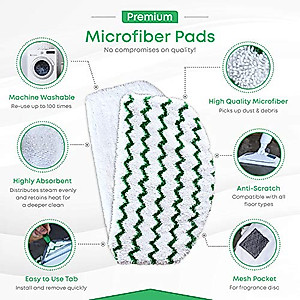 Turbo Microfiber Steam Mop Pads Compatible to Fit Bissell PowerFresh 1544A 1806 2075A 5938 Deluxe 3-in-1 Slim Lift-Off Cleaner Power Fresh Cloth Mops - Washable Replacement Covers 4 Pack