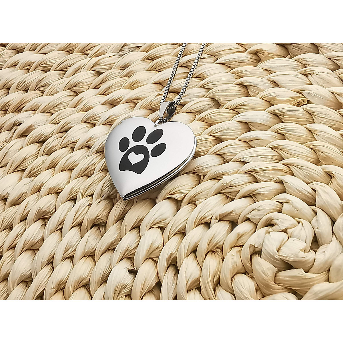 GOKING Dog Paw Locket Necklace That Holds Pictures Love Heart Photo Lockets Pendant for Women