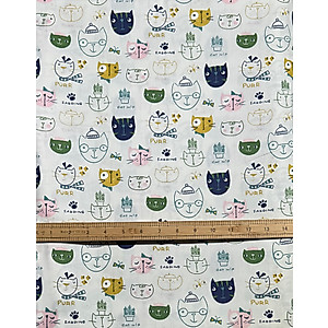 8Pcs Cute Animal Cats Fabirc Fat Quarters Cotton Fabric Bundles,for Quilting,Sewing and DIY Crafts,18 x 22 inches. …