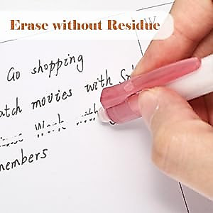 BAYTORY 12Pcs Retractable Erasable Pens No Bleed Fine Point, Black Ink Pen with Eraser Clear, Smooth Writing for Note Taking Marking Planner Crossword Puzzles(Vintage Barrel)