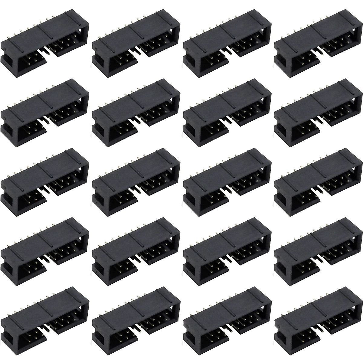 whiteeeen 20pcs 2 x 8 16 Pins 2.54mm IDC Socket Straight Male Box Header Connector