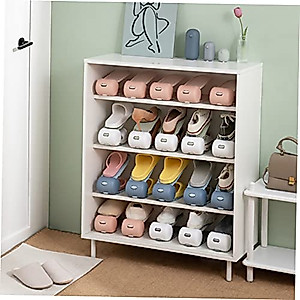 HONMEET 4pcs Shoe Rack Shoe Organizer Rack Stackable Shoe Storage Shoe Slots for Shelf Shoe Stacker Slots Stackable Shoe Slots Pp Shoes Slots Rack Shoes Stand Shoes Organize Double Layer