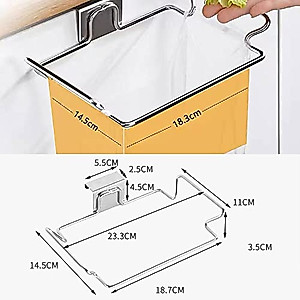 Oniapro Trash Bag Holder for Cabinet Doors & Cupboards, Large Stainless Steel Portable Hanging Garbage Bag Holder, Kitchen Trash Can for Under Sink Trash, Camping Accessories