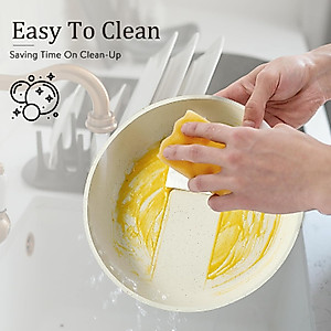 CAROTE 24pcs Detachable Handle Pots and Pan Set, Nonstick Induction Cookware, Removable Handle Kitchen Cookware Set, RV Oven Safe Cookware, Kitchen Cookware Set Non Stick, Cream White