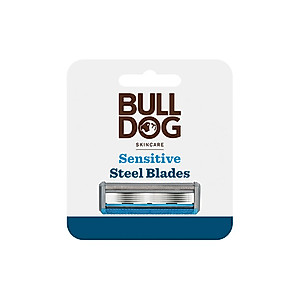 Bulldog Skincare - Sensitive Steel Blades - Men's Razor Blade Refills – Contains 4 Blade Heads
