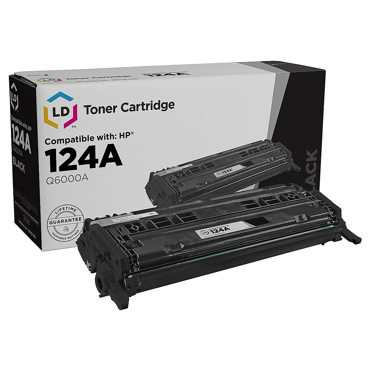 LD Products Remanufactured Toner Cartridge Replacement for HP 124A Q6000A (Black) for use in Color Laser Jet 1600, 2600n, 2605dn, 2605dtn, CM1015mfp, CM1017mfp
