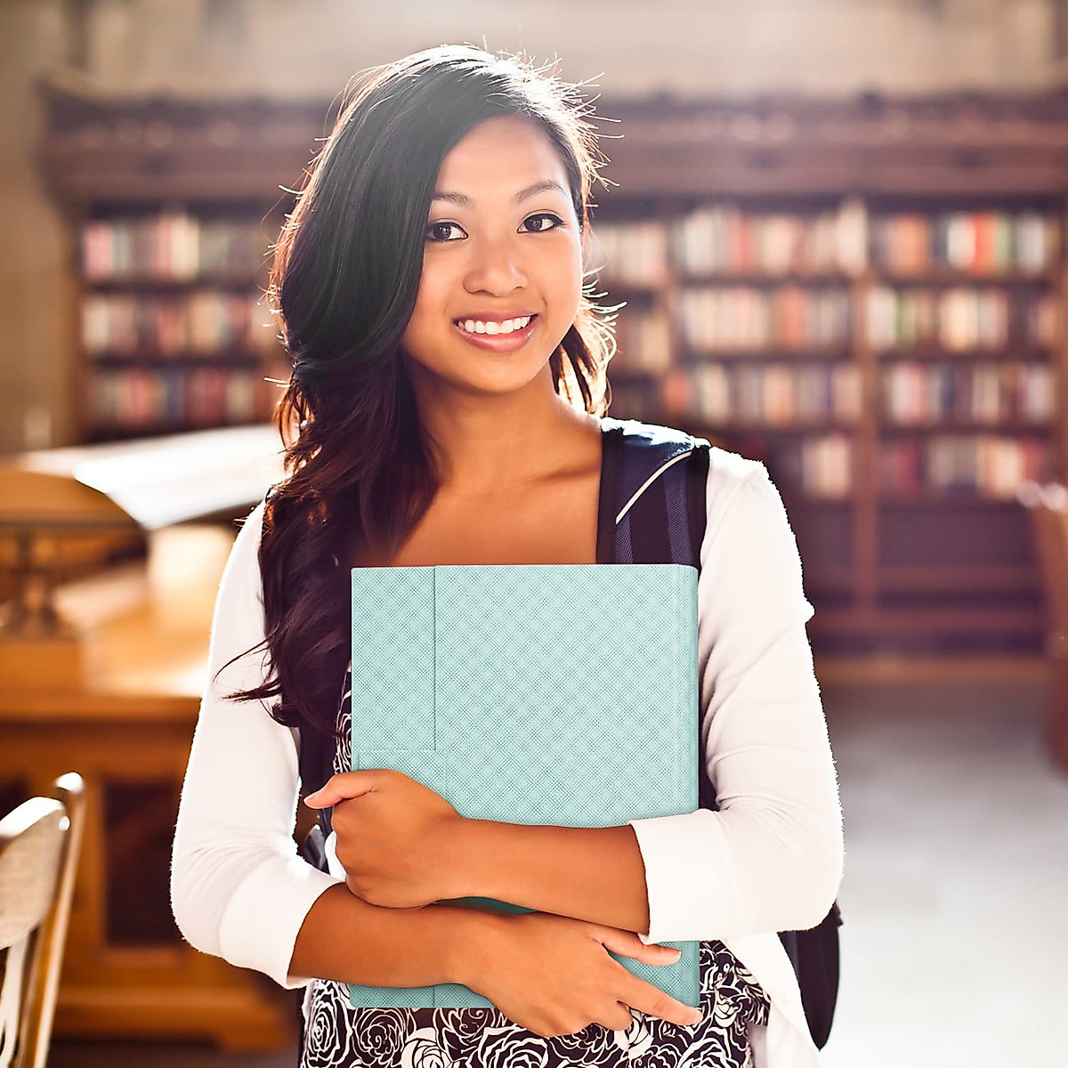 Blue Lake ECOLIFE Hardcover 6 Pockets Recyclable Paper Expanding File Document Folder, Plastic Free A4 Letter Size: Earth-Friendly, Cute Accordian File Organizer 450 Sheet for School, Office, Home