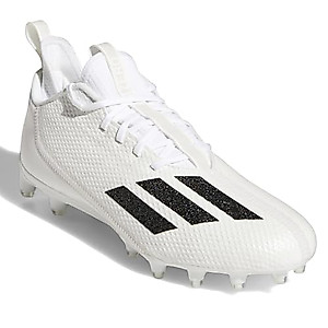 adidas Men's Adizero Scorch Football Shoe, White/Black/White, 10.5