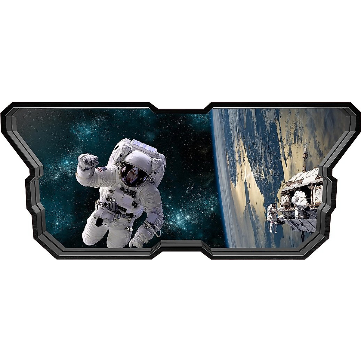 36" Space Ship Window Instant View Astronaut Orbit Earth #2 Spaceship Wall Decal Kids Sticker Baby Room Mural Home Art Décor Graphic Medium