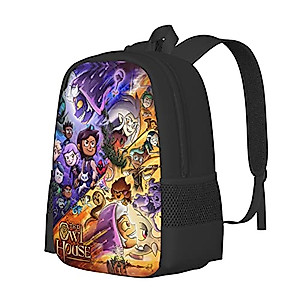 OMELUS Mens Womens The Horror Owl House Cartoon Basic Multipurpose Backpacks,3D Printed Funny Waterproof Laptop Backpack,Travel Camping Hiking Daypack Backpack For Men Women 17 inch