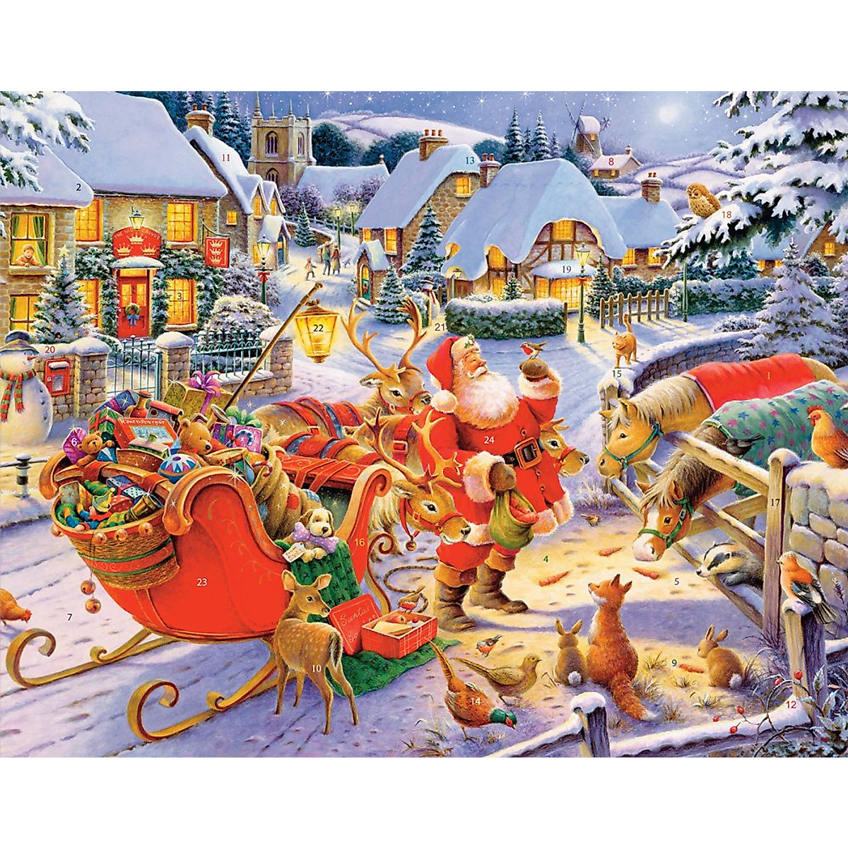 Santa & Friends Advent Calendar (Countdown to Christmas) by Vermont Christmas Company with 'Twas the Night Before Christmas' Poem